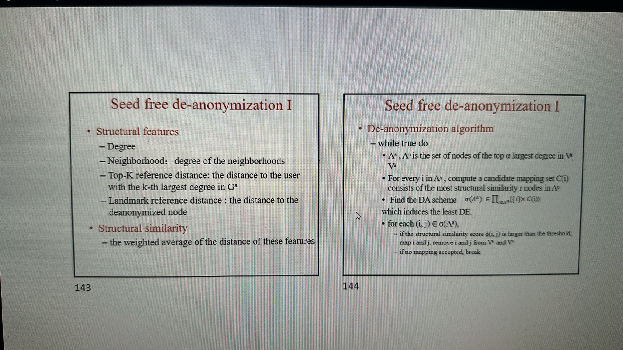 Solved Perform the seed free de-anonymization using the | Chegg.com