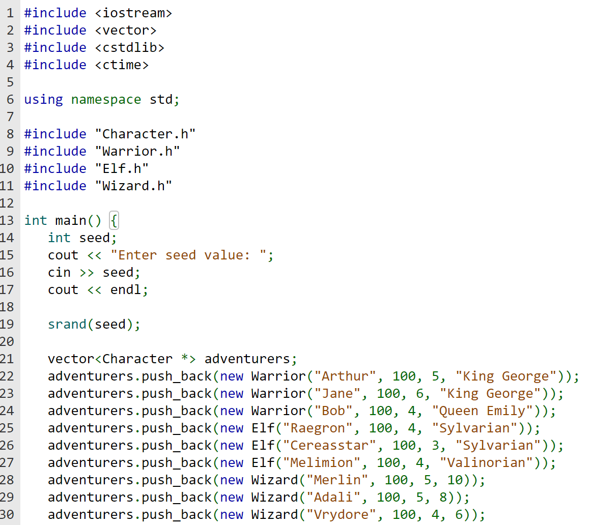 Solved Please provide a response in C++.The base Character | Chegg.com