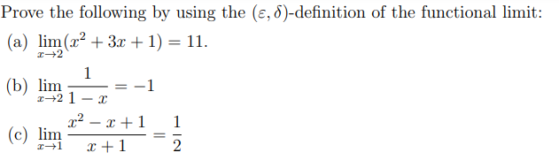 Solved Prove the following by using the (ε,δ)-definition of | Chegg.com