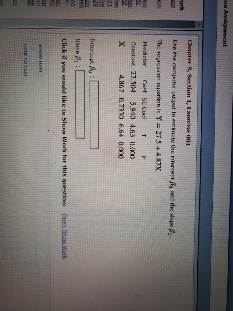 Solved en Assignment Chapter 9, Section 1, Exercise 001 work | Chegg.com