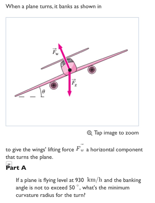 Solved When a plane turns, it banks as shown in @ Tap image | Chegg.com