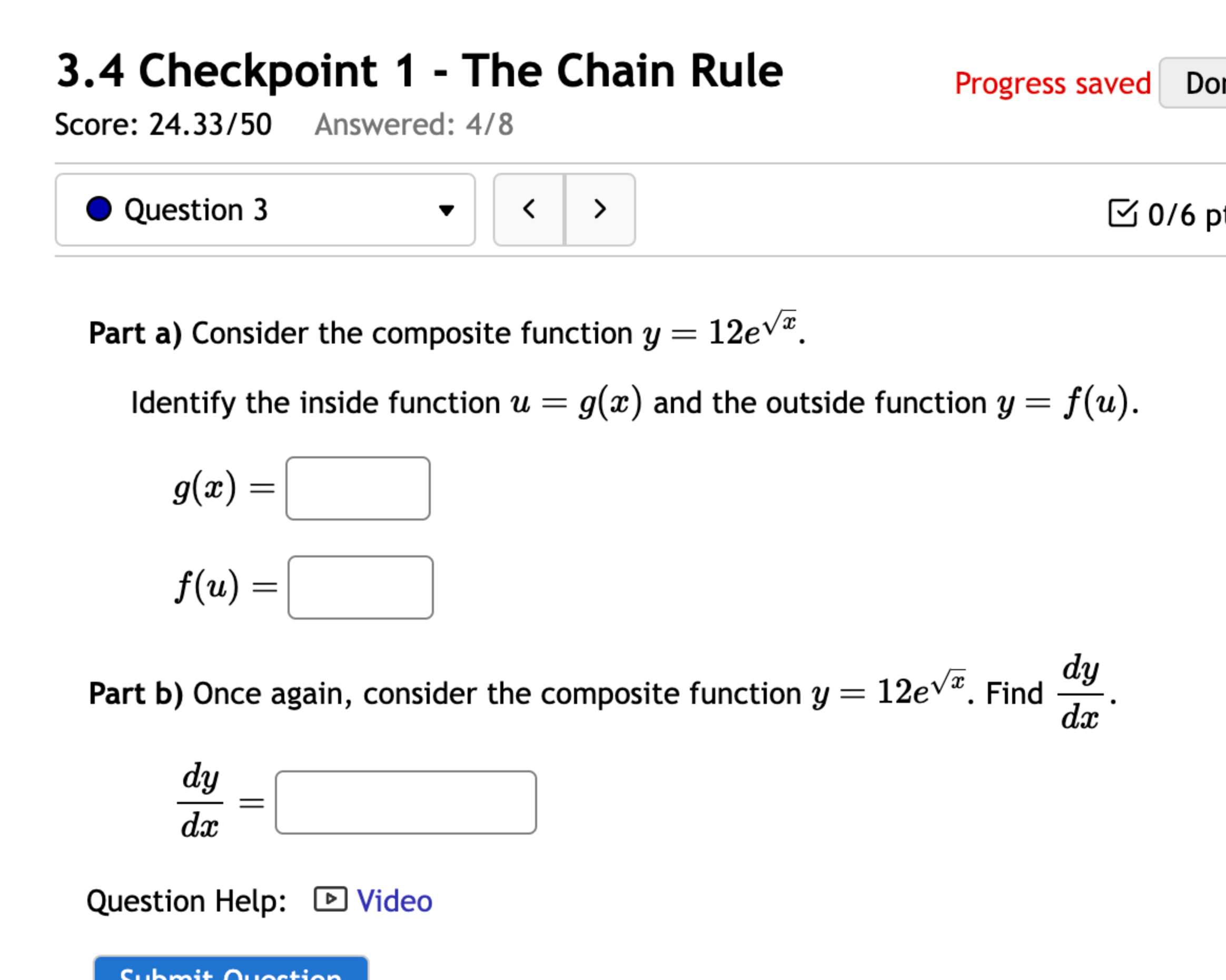 Part Ay12ex2identify The Inside Function Ugx
