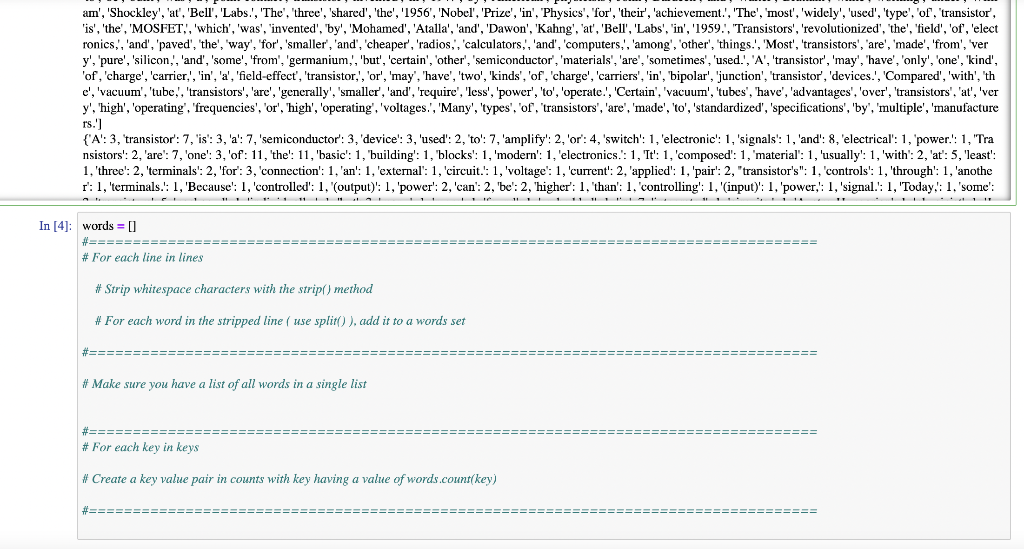 Solved 1) Count all the words in the text file. Store each | Chegg.com