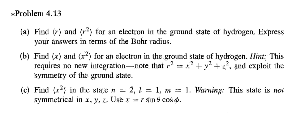 Solved (a) Find r and r2 for an electron in the ground | Chegg.com