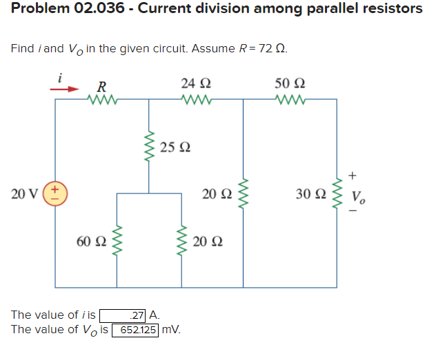 Solved Problem 02.036 - Current division among parallel | Chegg.com