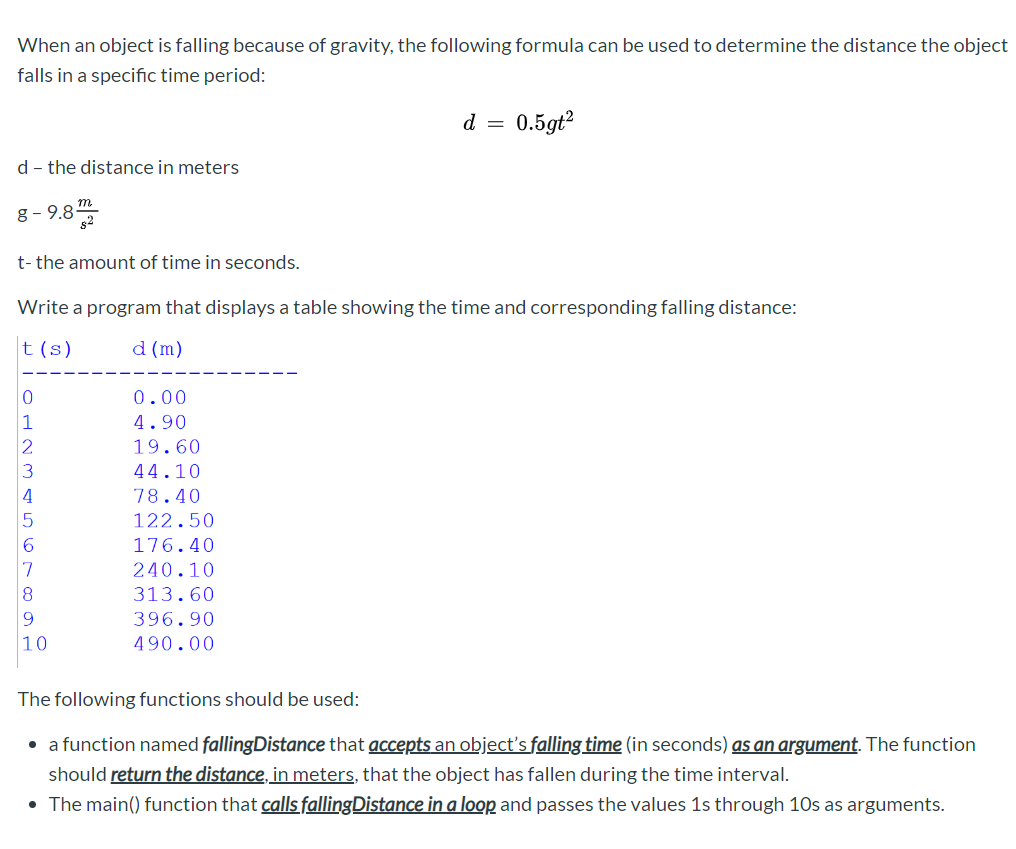 Solved When an object is falling because of gravity, the | Chegg.com