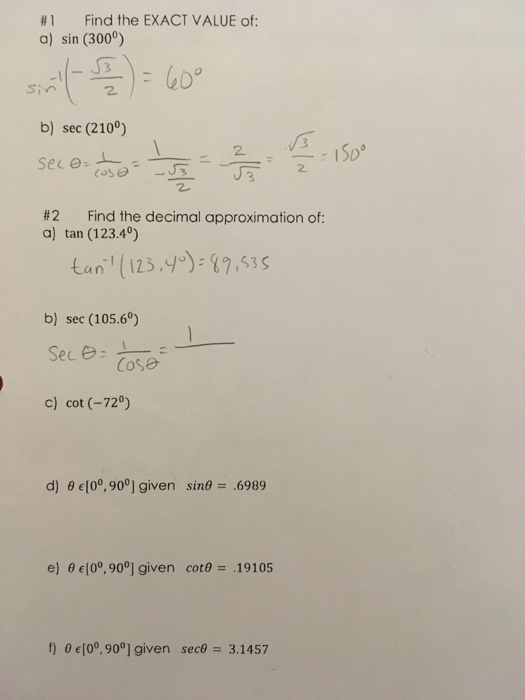 Solved Find The Exact Value Of A Sin 300 Chegg