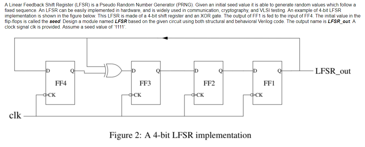 A Linear Feedback Shift Register (LFSR) is a Pseudo | Chegg.com