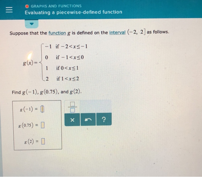 Solved O GRAPHS AND FUNCTIONS Evaluating a piecewise-defined | Chegg.com