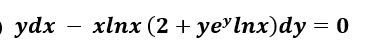 Solved Solve the following differential equation ydx - xlnx | Chegg.com