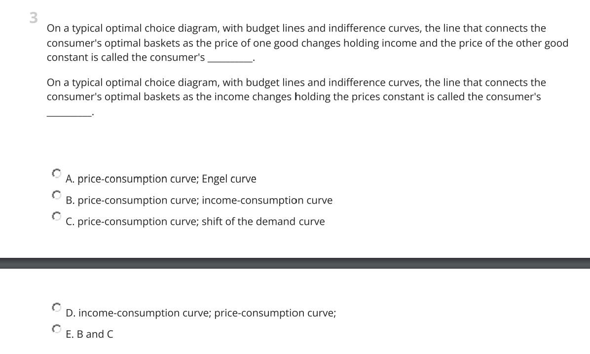 Solved 3 On a typical optimal choice diagram, with budget | Chegg.com
