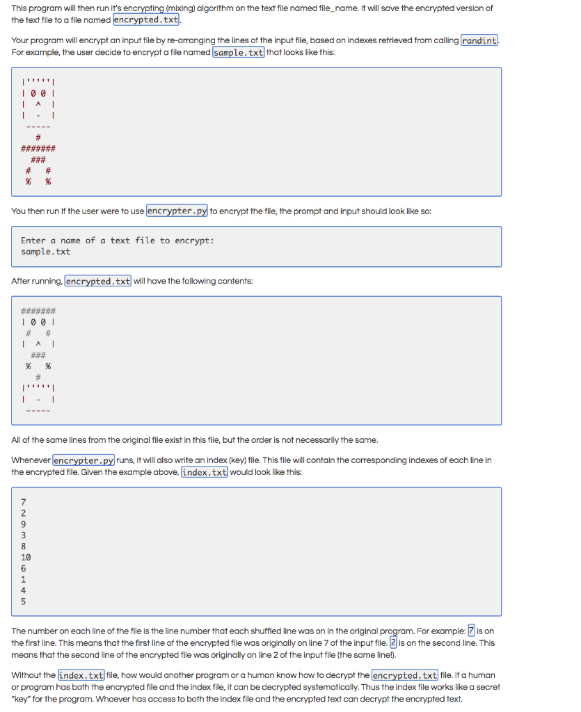 Solved This program will then run it's encrypting (mixing) | Chegg.com