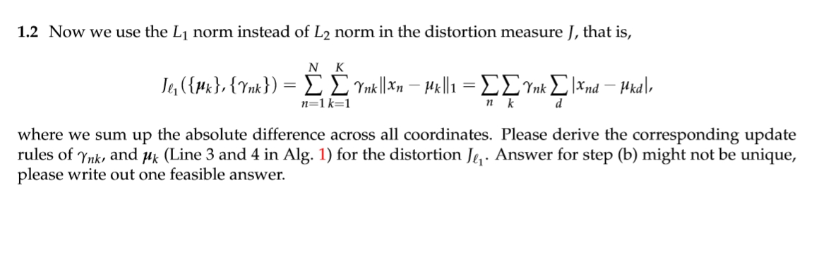 Problem 1 K-means clustering Recall the K-means | Chegg.com
