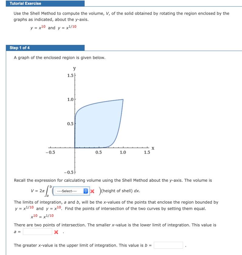 Solved Tutorial Exercise Use the Shell Method to compute the | Chegg.com