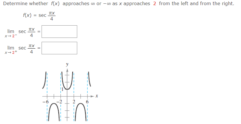 Solved Determine whether f(x) approaches oo or - as x | Chegg.com