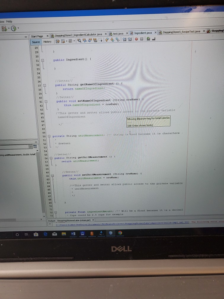 S teppingStone5_RecipeTest.java Start Page x Source | Chegg.com