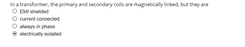 Solved In a transformer, the primary and secondary coils are | Chegg.com