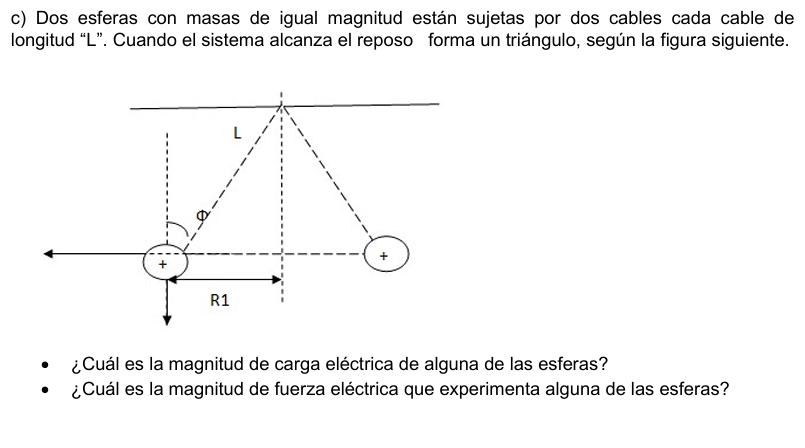 Solved c) ﻿Dos esferas con masas de igual magnitud están | Chegg.com