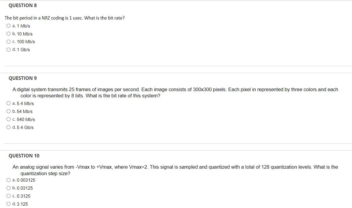 Solved QUESTION 1 This course covered the following topic a. | Chegg.com