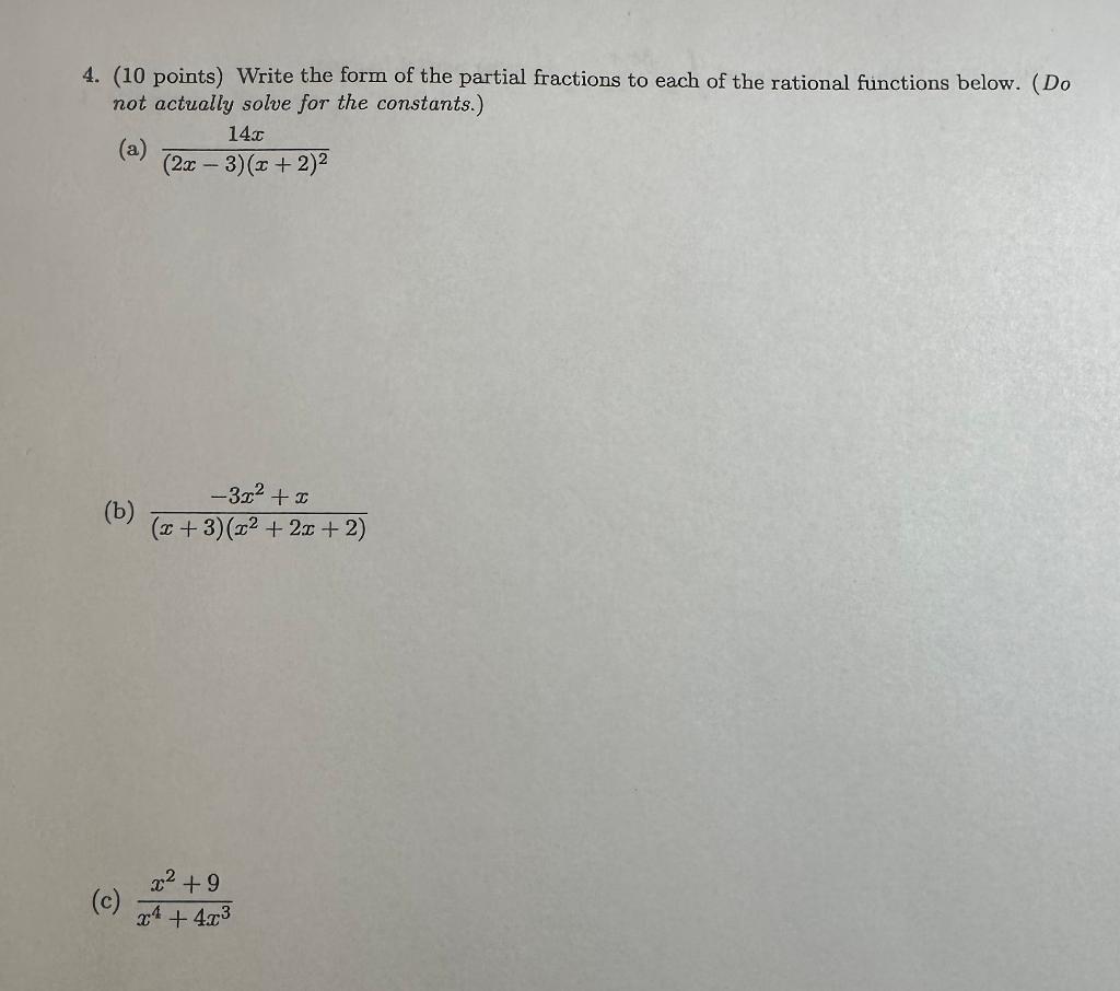 Solved 3. (10 points) Evaluate the integral ∫x2−3x+23x+1dx | Chegg.com