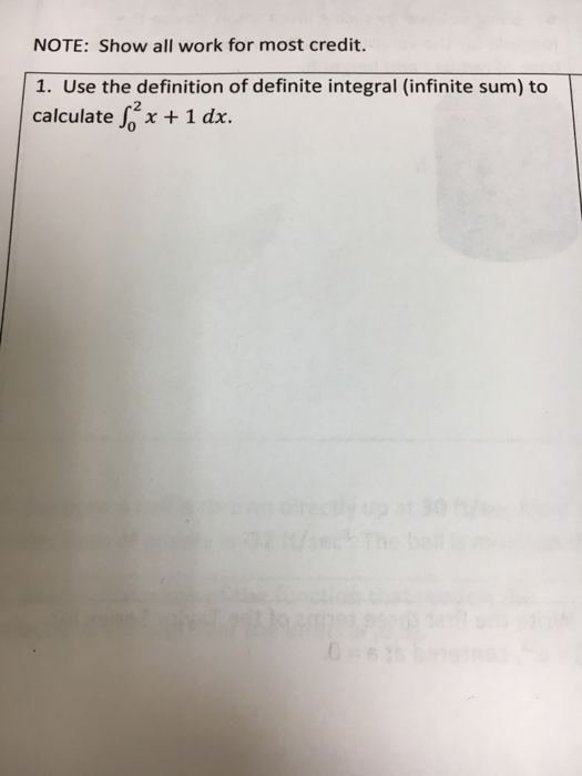 Solved Use the definition of definite integral (infinite | Chegg.com