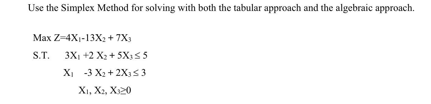 Solved Use the Simplex Method for solving with both the | Chegg.com