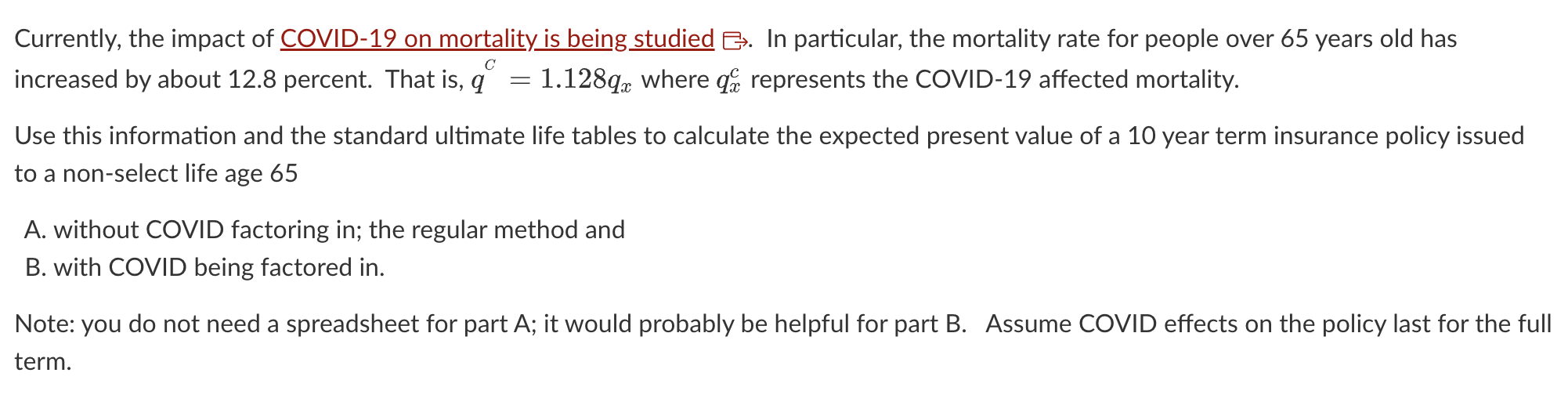 740 Tables Table D.3 Standard Ultimate Life Table, | Chegg.com