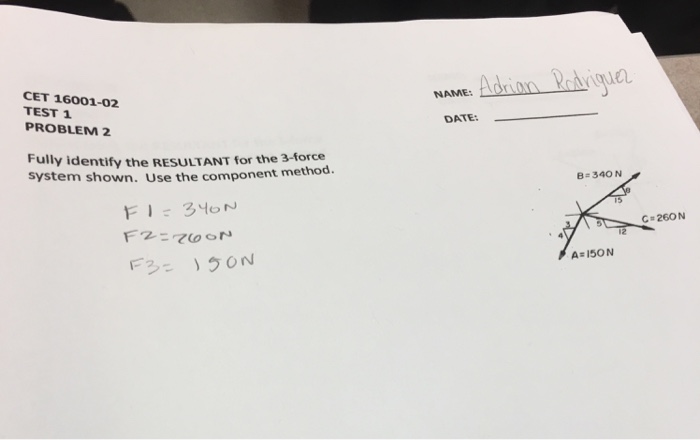 Solved Fully identify the RESULTANT for the 3-force system | Chegg.com