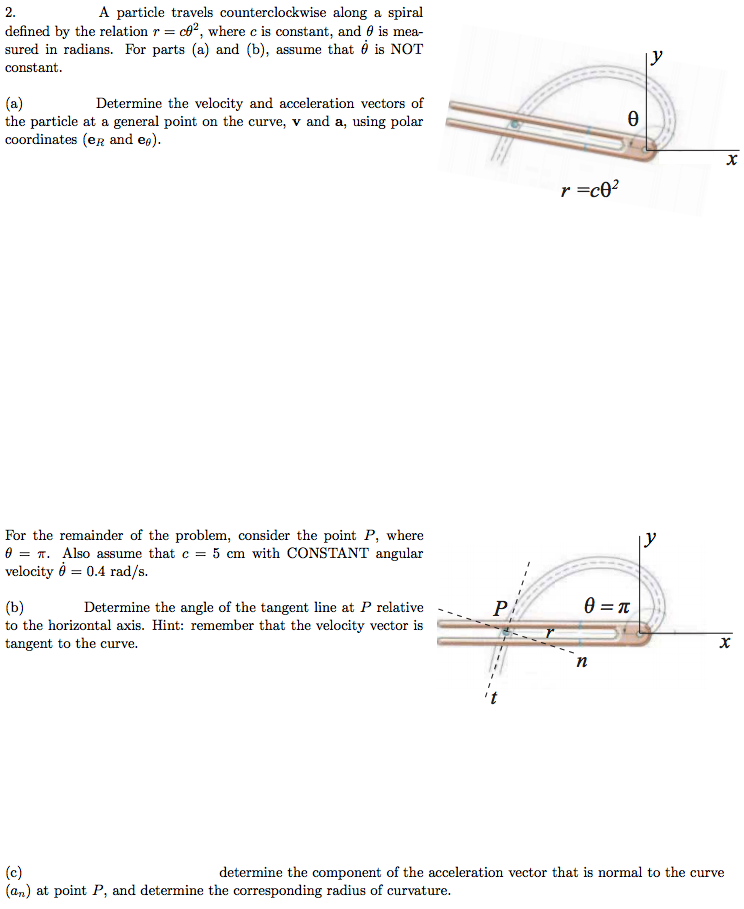 Solved A particle travels counterclockwise along a spiral | Chegg.com