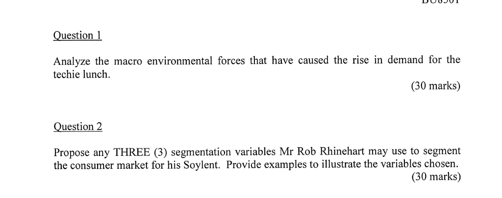 Solved Question1 Analyze the macro environmental forces that | Chegg.com