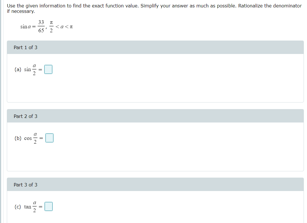 Solved Use the given information to find the exact function | Chegg.com