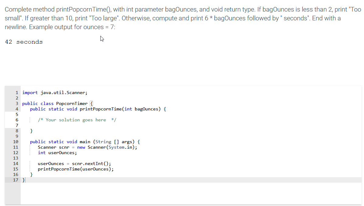 Solved import java.util.Scanner; public class PopcornTimer | Chegg.com