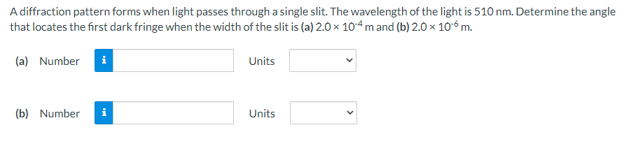 Solved A diffraction pattern forms when light passes through | Chegg.com