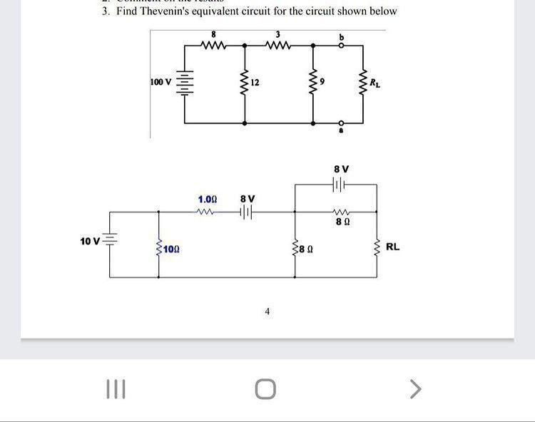 Solved 3. Find Thevenin's equivalent circuit for the circuit | Chegg.com