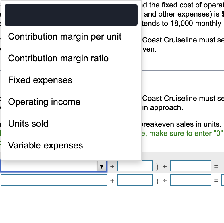 Solved Id the fixed cost of opera and other expenses) is | Chegg.com