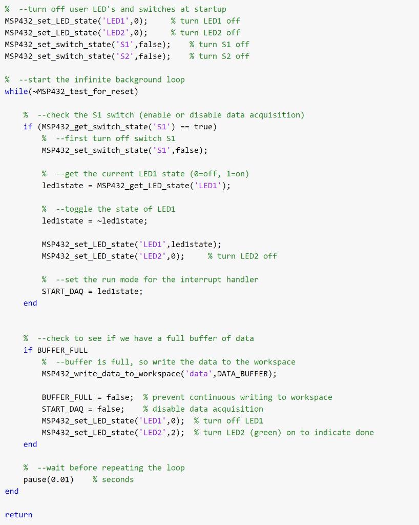 First open the lab3.m file in Matlab and observe the | Chegg.com