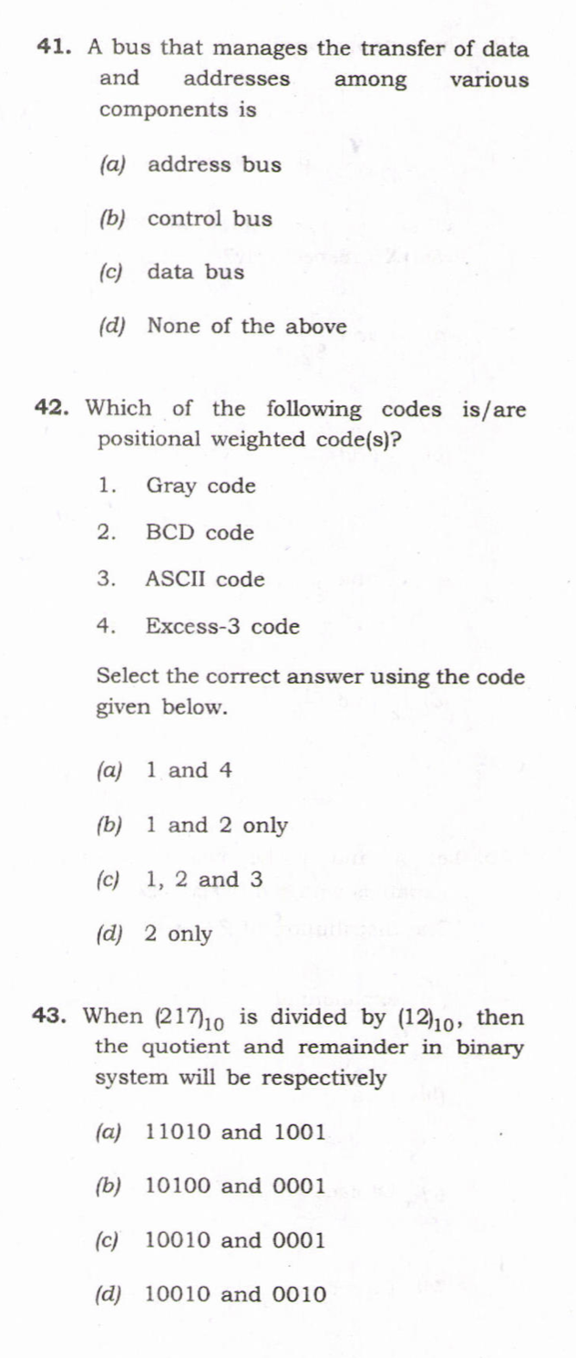 Solved 41. A bus that manages the transfer of data and | Chegg.com