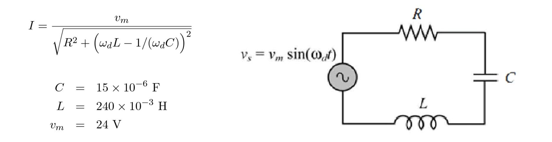 Solved Matlab Code In the figure an RLC circuit driven by an | Chegg.com