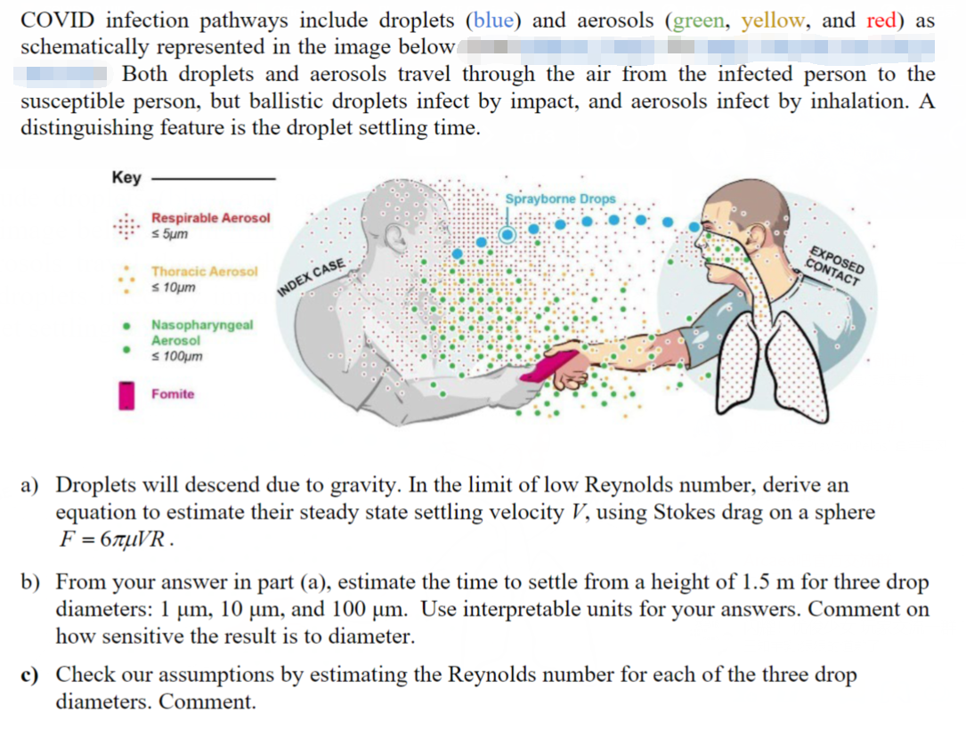 Solved COVID infection pathways include droplets (blue) and | Chegg.com