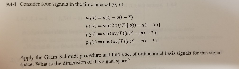 Solved 9.4-1 Consider four signals in the time interval | Chegg.com