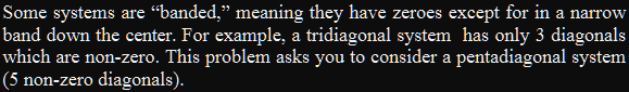 Some systems are "banded," meaning they have zeroes | Chegg.com