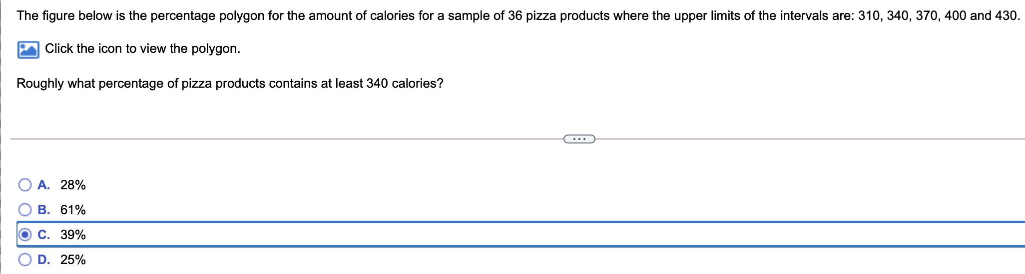 Solved The figure below is the percentage polygon for the | Chegg.com