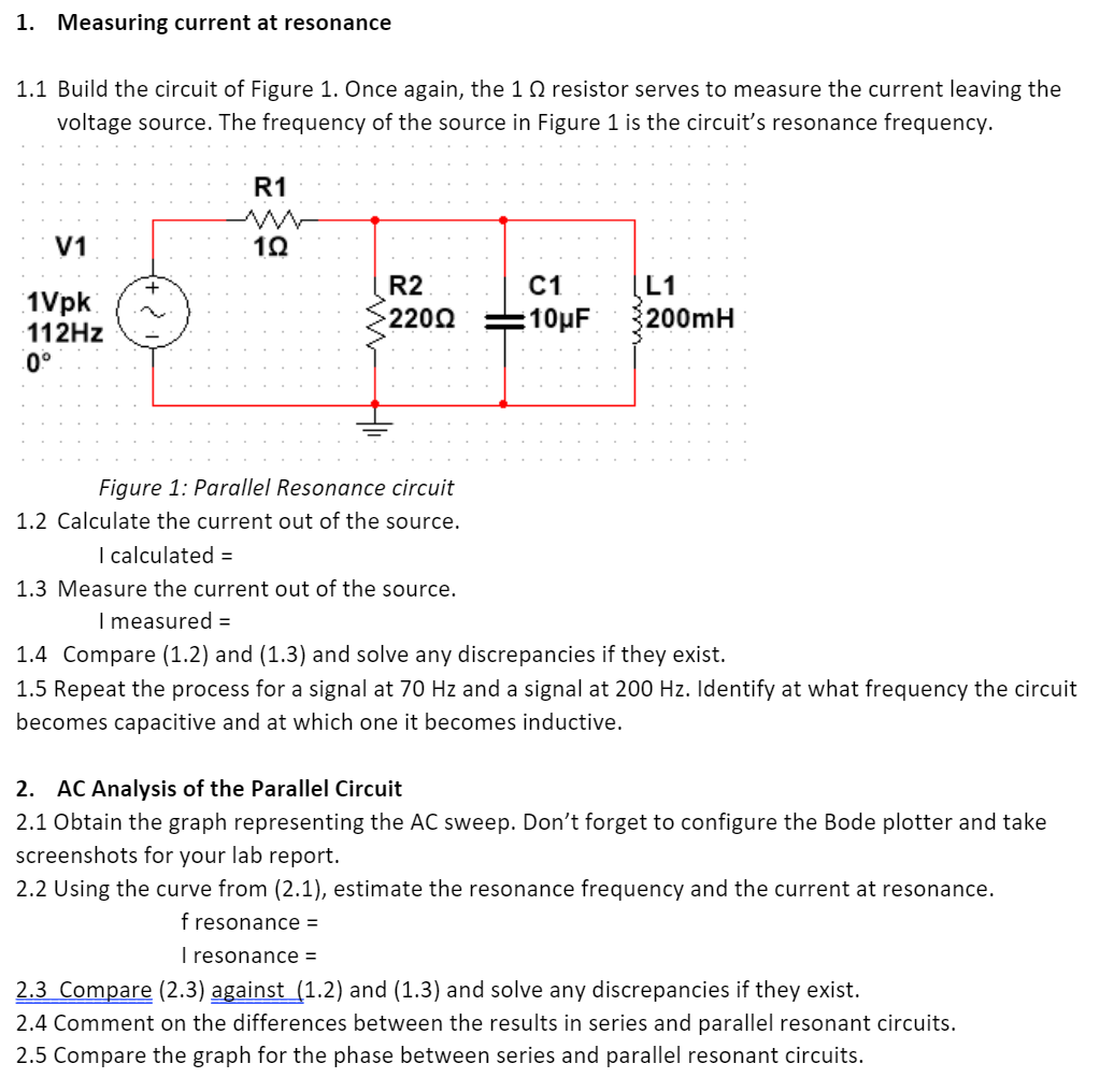 Solved 1.1 ﻿Build the circuit of Figure 1. ﻿Once again, the | Chegg.com