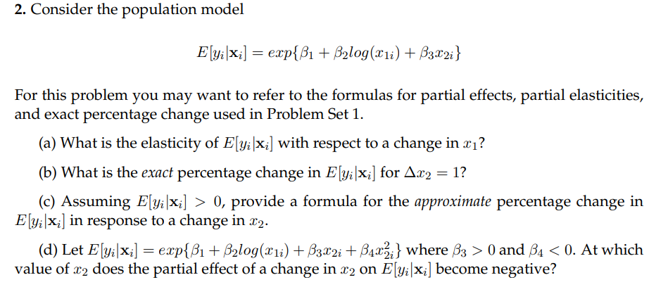 Solved 2. Consider the population model | Chegg.com