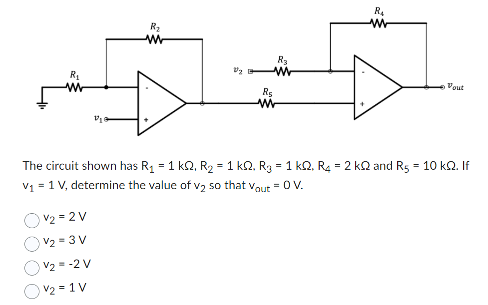 Solved The circuit shown has R1=1kΩ,R2=1kΩ,R3=1kΩ,R4=2kΩ and | Chegg.com