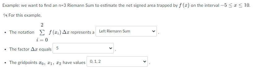 Solved Example: we want to find an n=3 Riemann Sum to | Chegg.com