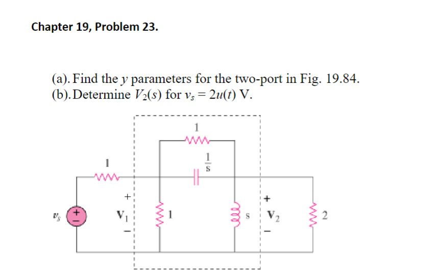 Solved (a). Find the y parameters for the two-port in Fig. | Chegg.com
