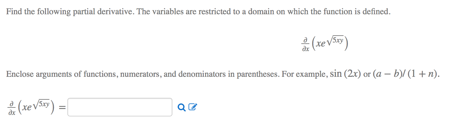 Solved Find the following partial derivatives. The variables | Chegg.com