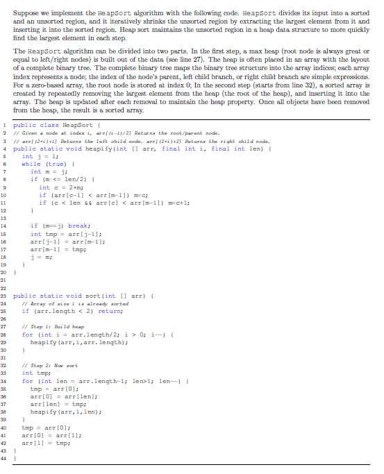 Solved Suppose we implement the He apsort algorithm with the | Chegg.com