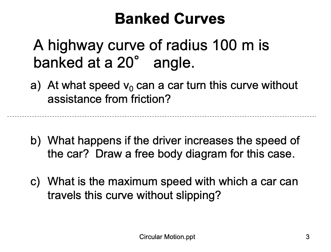 Solved Banked Curves A highway curve of radius 100 m is | Chegg.com